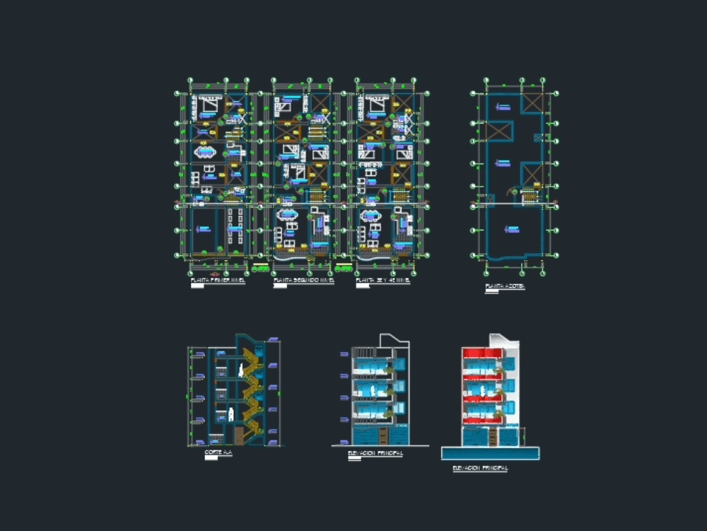 Logement multifamilial dans AutoCAD | Téléchargement CAD gratuit (375.62 KB) | Bibliocad