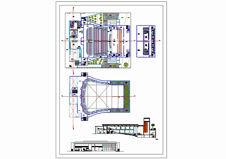 Theatre design in AutoCAD | Download CAD free (867.89 KB) | Bibliocad