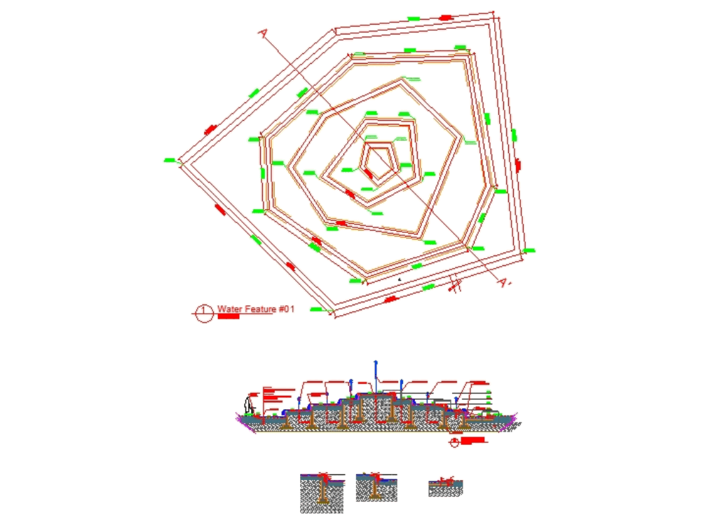 Fuente de agua en AutoCAD | Descargar CAD gratis (213.65 KB) | Bibliocad