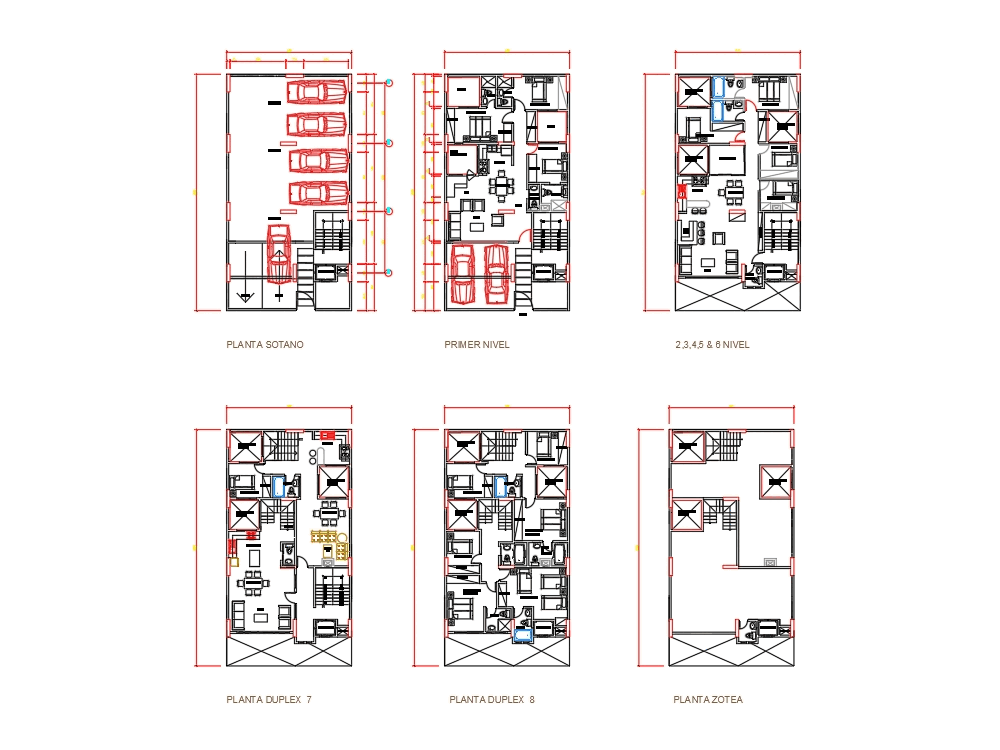 Proyecto multifamiliar en AutoCAD | Descargar CAD gratis (209.54 KB ...