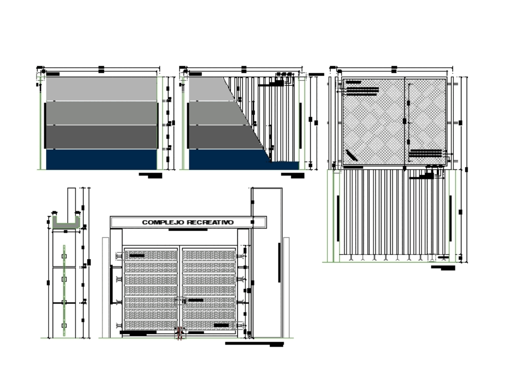 Detalle para ingreso - portico en AutoCAD | CAD (151.33 KB) | Bibliocad