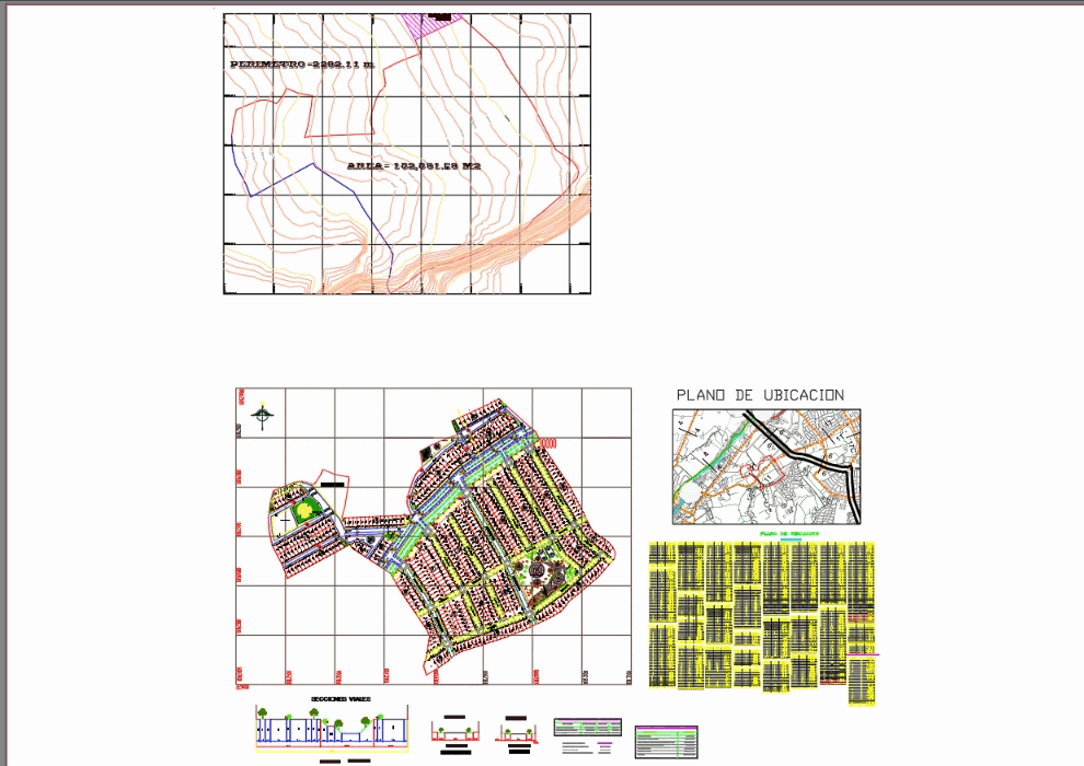 Plano de urbanizacion en AutoCAD | Descargar CAD gratis (5.47 MB) | Bibliocad