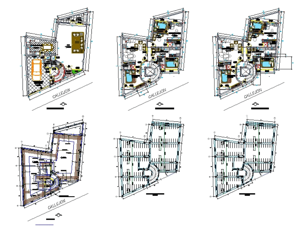 Multifamiliar 5 pisos en AutoCAD | Descargar CAD (1.52 MB) | Bibliocad