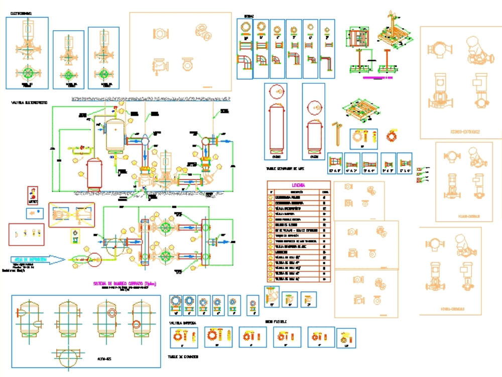 Sistema de bombeo en AutoCAD | Descargar CAD (1.31 MB) | Bibliocad