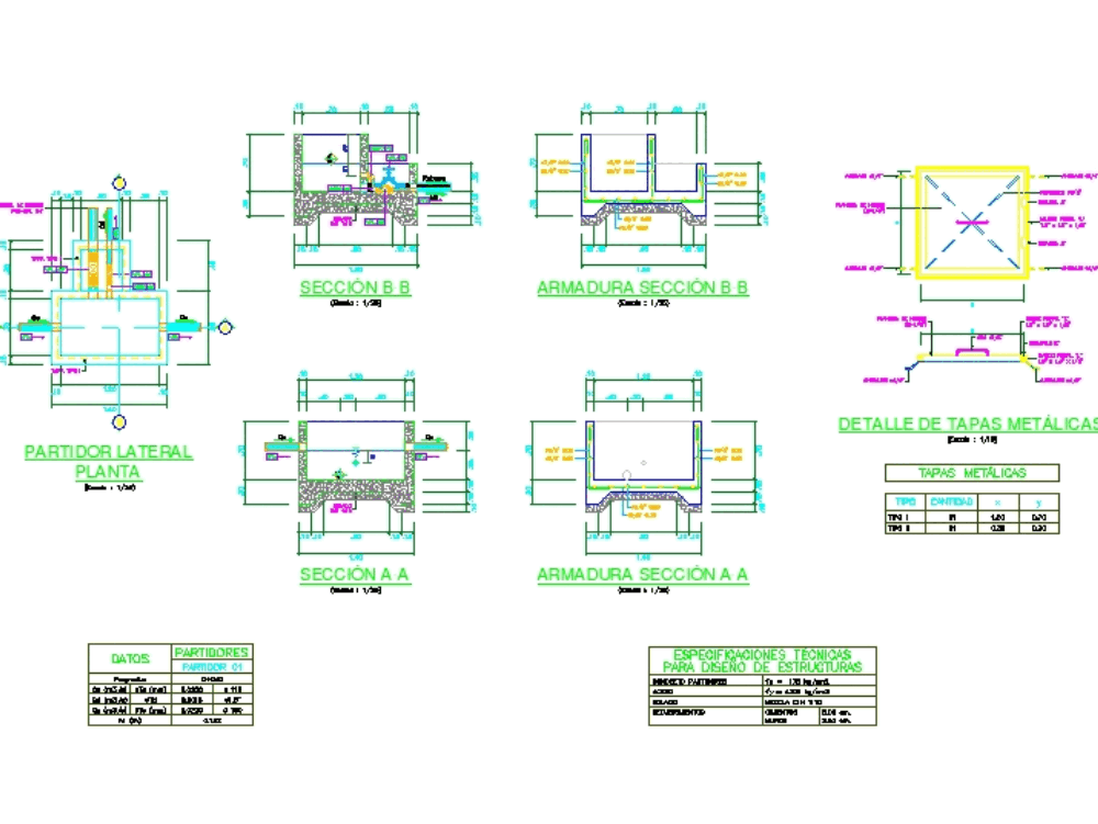 Detalles canal en AutoCAD | Descargar CAD (98.58 KB) | Bibliocad