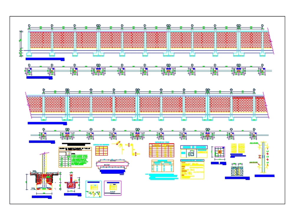Perimeter fence in AutoCAD | CAD download (874.22 KB) | Bibliocad