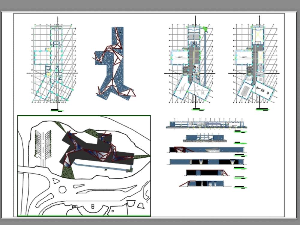 Centro cultural en AutoCAD | Descargar CAD (1.83 MB) | Bibliocad
