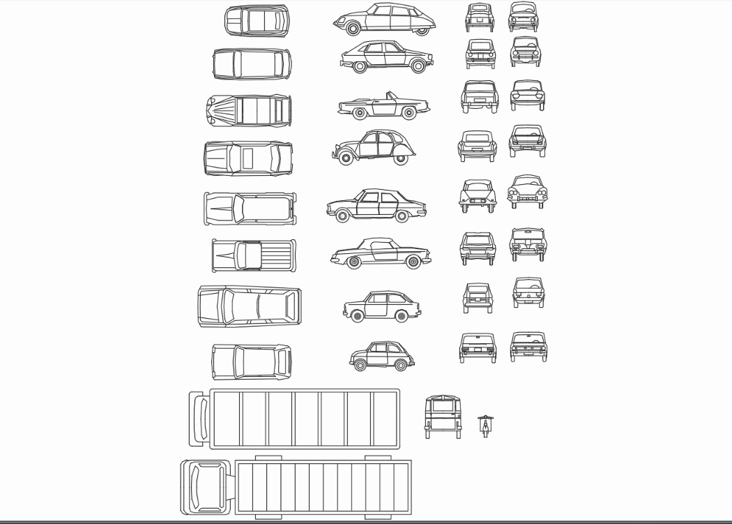 2d cars in AutoCAD | CAD download (97.03 KB) | Bibliocad