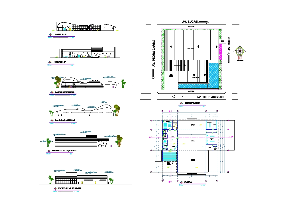 Museo en AutoCAD | Descargar CAD (1.87 MB) | Bibliocad