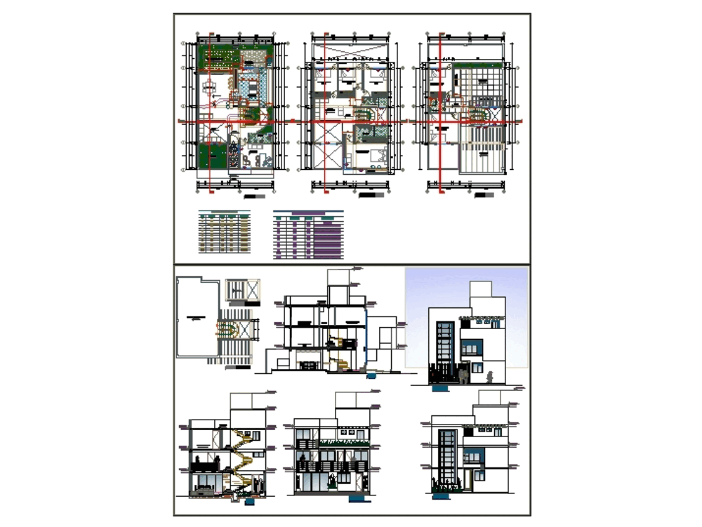 Vivienda unifamiliar en AutoCAD | Descargar CAD gratis (813.05 KB) | Bibliocad
