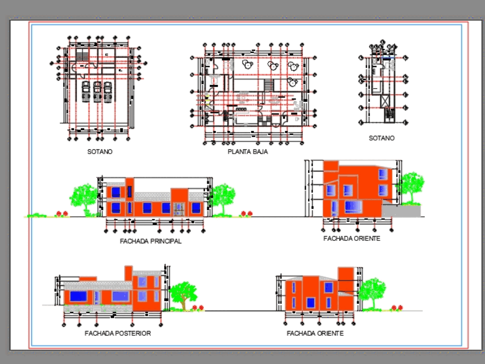 Casa en AutoCAD | Descargar CAD (424.47 KB) | Bibliocad