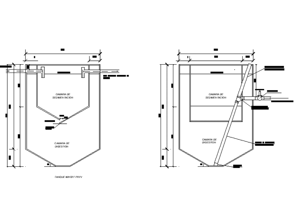 Imhoff tank in AutoCAD | CAD download (29.35 KB) | Bibliocad