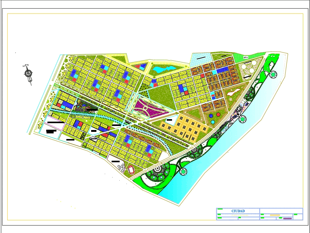 Design of a city in AutoCAD | CAD download (18.3 MB) | Bibliocad