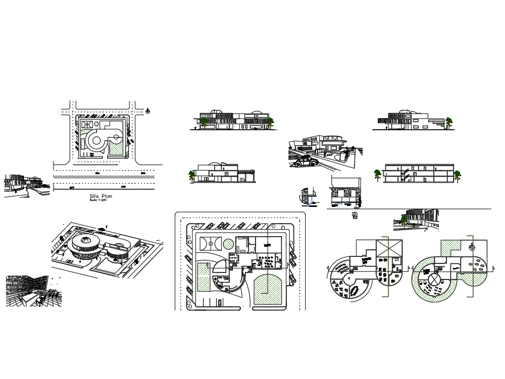 Youth center in AutoCAD | CAD download (3.37 MB) | Bibliocad