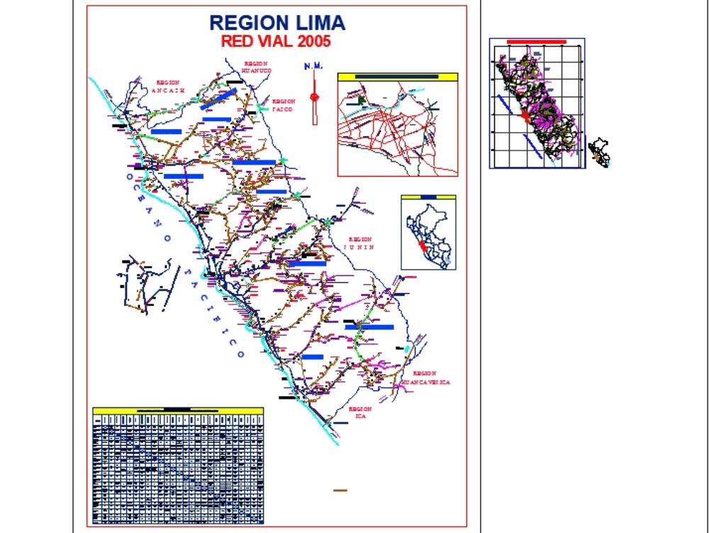 Plano red vial de lima en AutoCAD | Descargar CAD gratis (1.33 MB) | Bibliocad