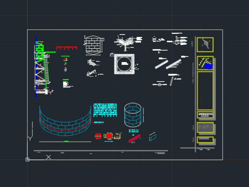 Elevated tank in DXF | CAD download (201.79 KB) | Bibliocad