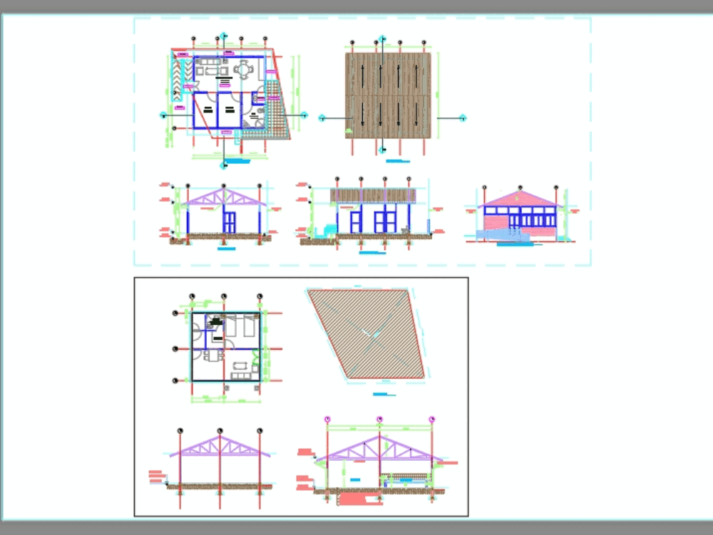 Lieu d'habitation dans AutoCAD | Téléchargement CAD (296.87 KB) | Bibliocad