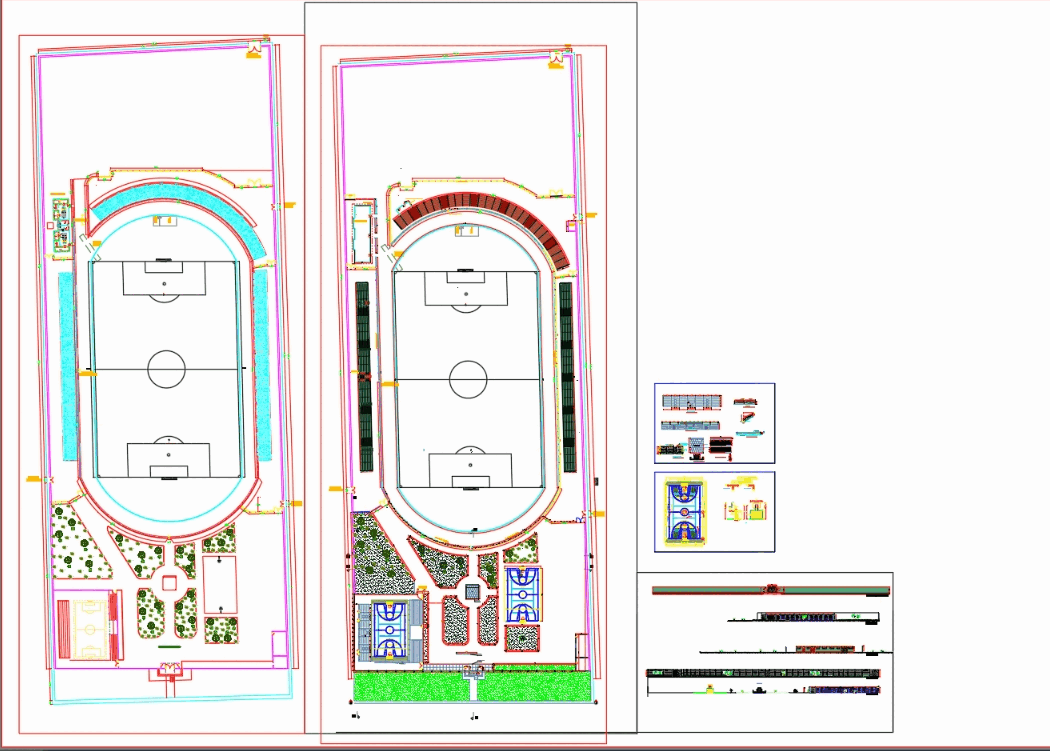 Stadium in AutoCAD | Download CAD free (8.37 MB) | Bibliocad