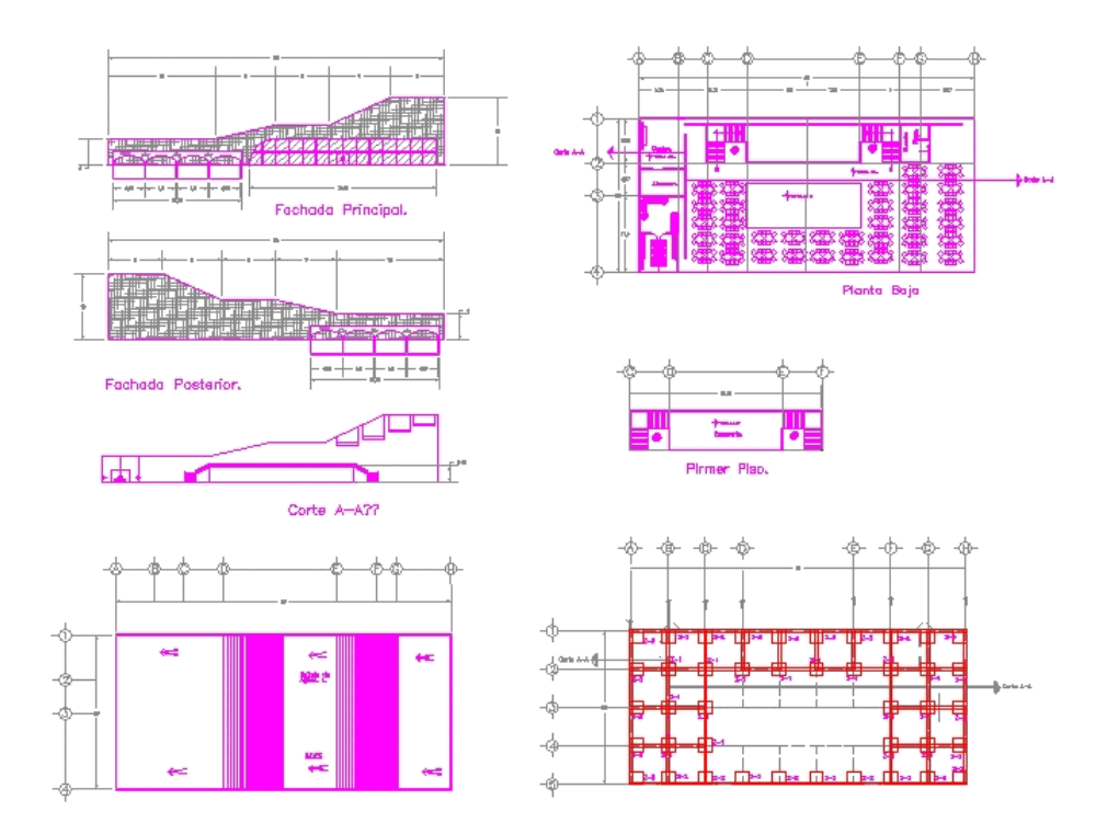 Dance room in AutoCAD | CAD download (1.38 MB) | Bibliocad