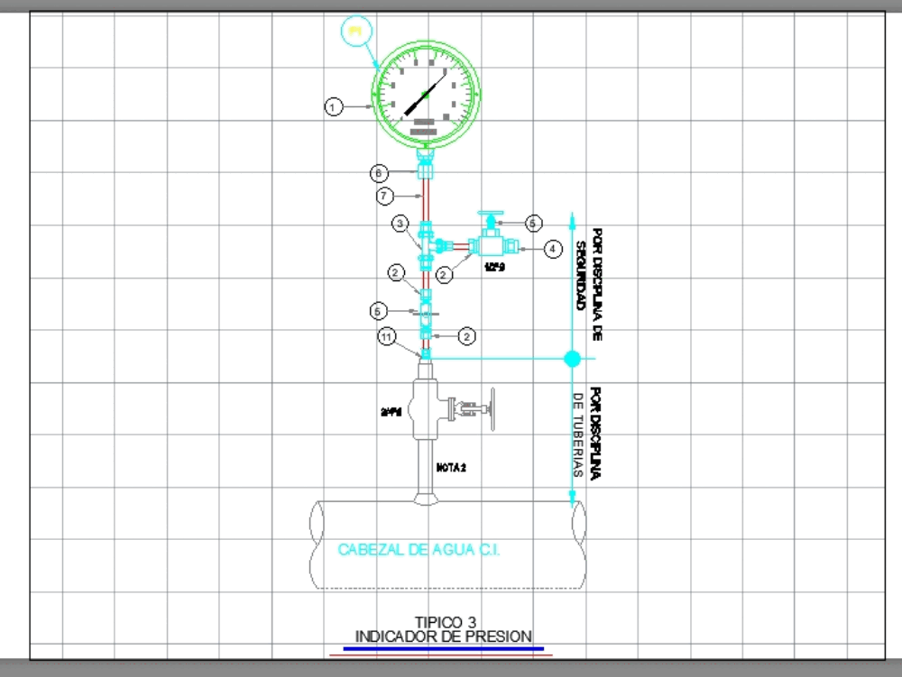 Pressure indicator in AutoCAD | CAD download (58.74 KB) | Bibliocad