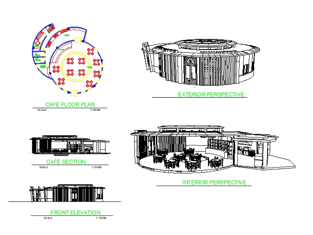 Cafe in AutoCAD | CAD download (1.59 MB) | Bibliocad
