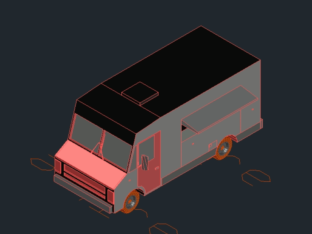 Food truck 3d en AutoCAD | Descargar CAD (283.99 KB) | Bibliocad