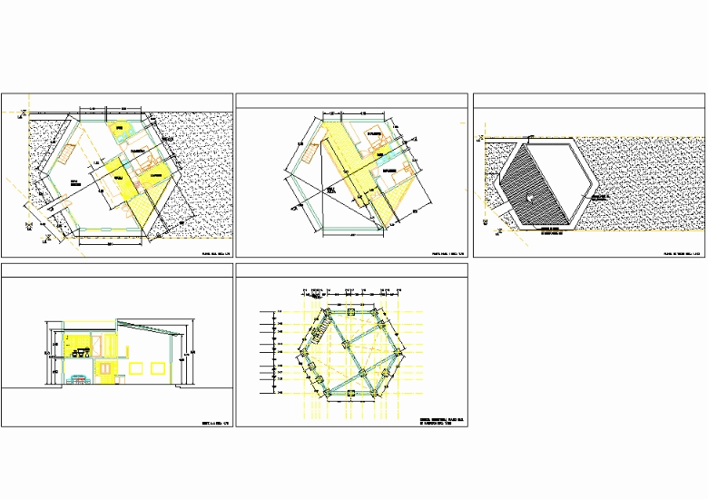 Casa hexagonal em AutoCAD | Baixar CAD Grátis (644.6 KB) | Bibliocad