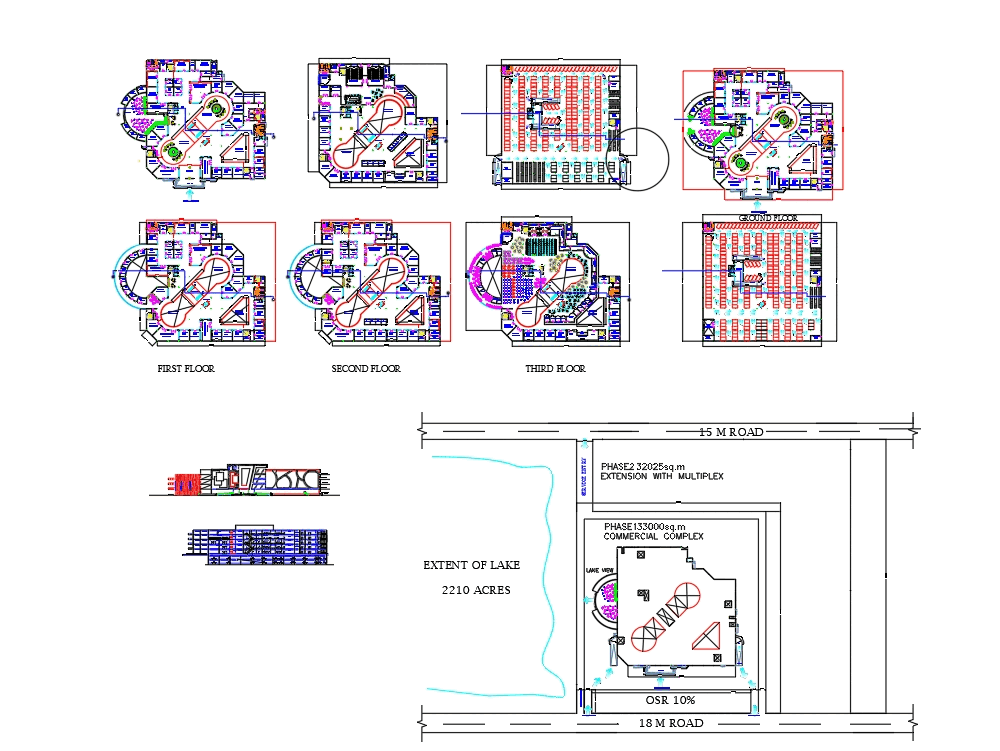 Einkaufszentrum in AutoCAD | Kostenlos CAD herunterladen (5.71 MB) | Bibliocad