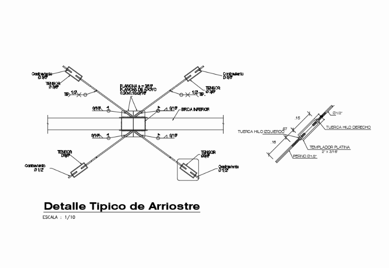 Bracing detail in AutoCAD | CAD download (75.34 KB) | Bibliocad