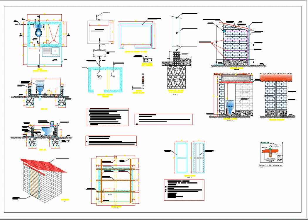 Letrina seca en AutoCAD | Descargar CAD gratis (1 MB) | Bibliocad