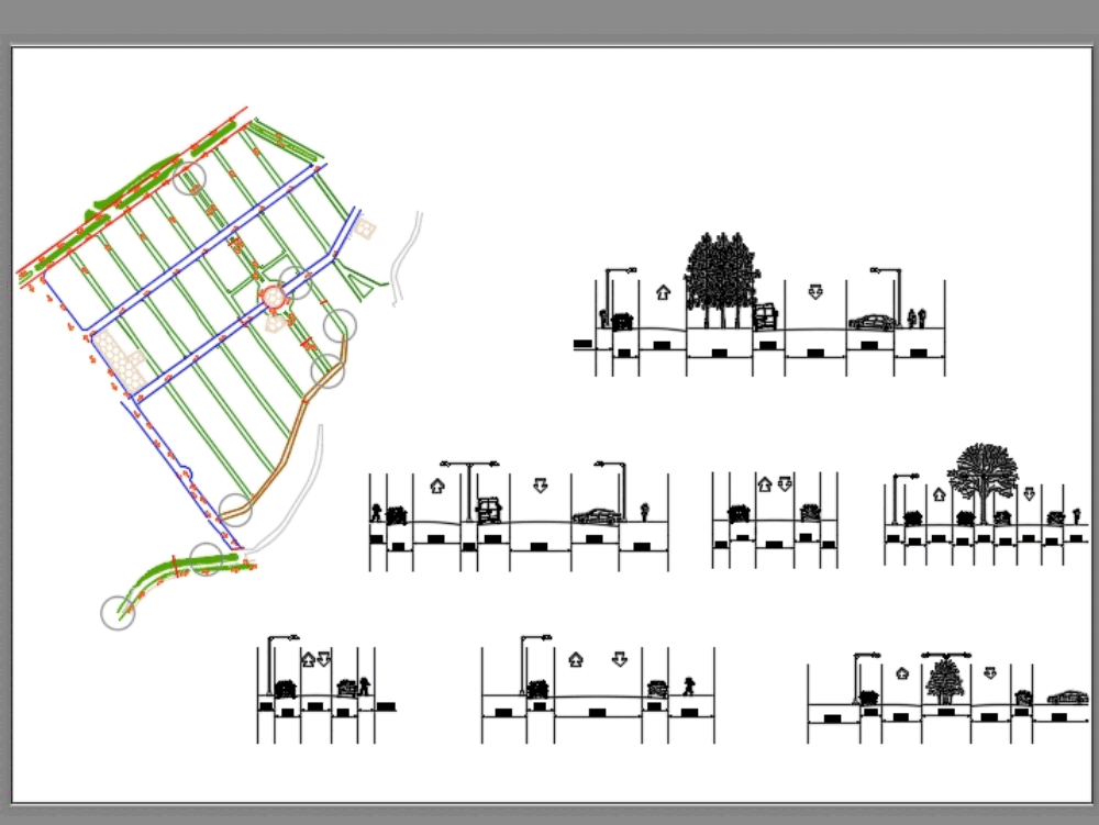 Sections de rue - riobamba city dans AutoCAD | CAD (687.69 KB) | Bibliocad