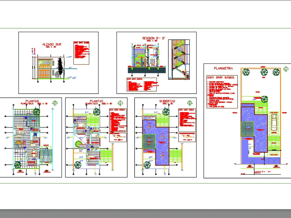 House 2 levels in AutoCAD | Download CAD free (782.92 KB) | Bibliocad