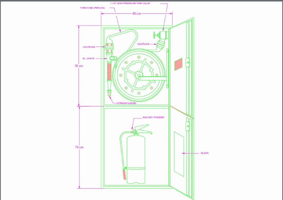 Fire box in AutoCAD | CAD download (59.41 KB) | Bibliocad