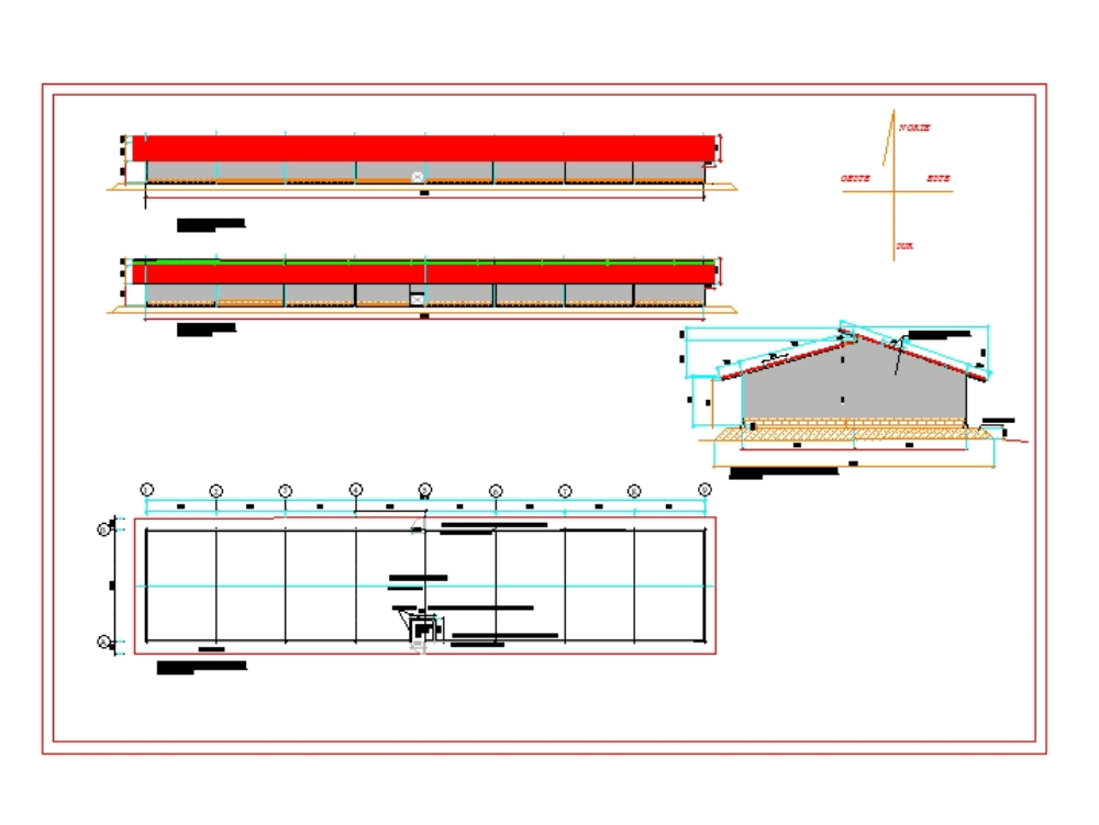 Galpon granja avicola en AutoCAD | Descargar CAD (402.83 KB) | Bibliocad