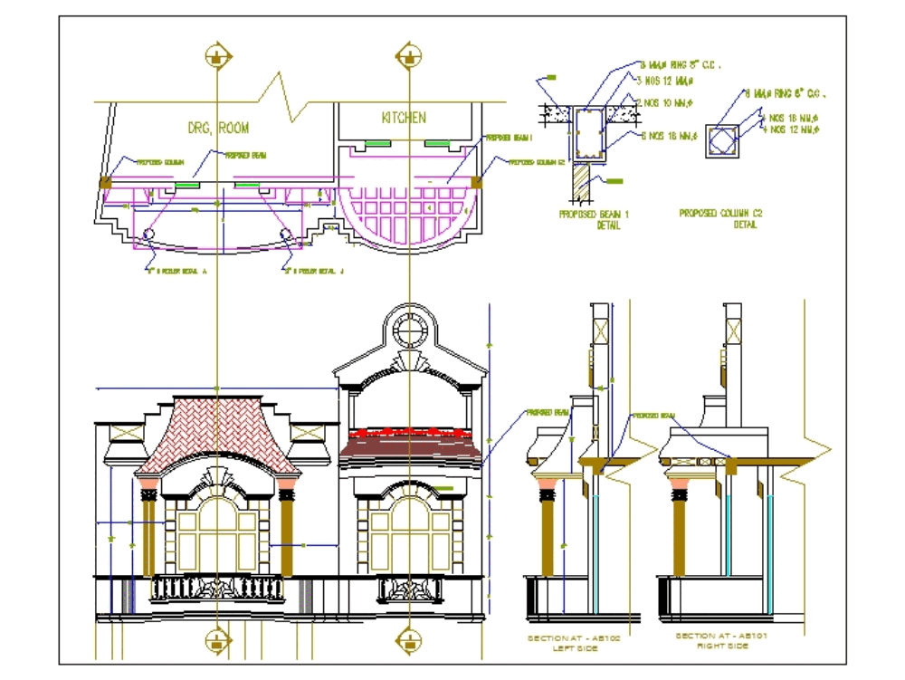 Corte fachada en AutoCAD | Descargar CAD gratis (267.54 KB) | Bibliocad