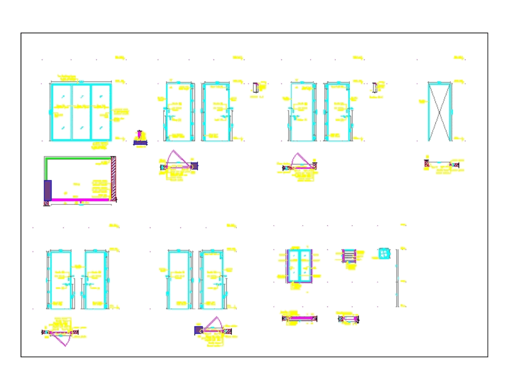 Door and window details in AutoCAD | CAD download (376.3 KB) | Bibliocad