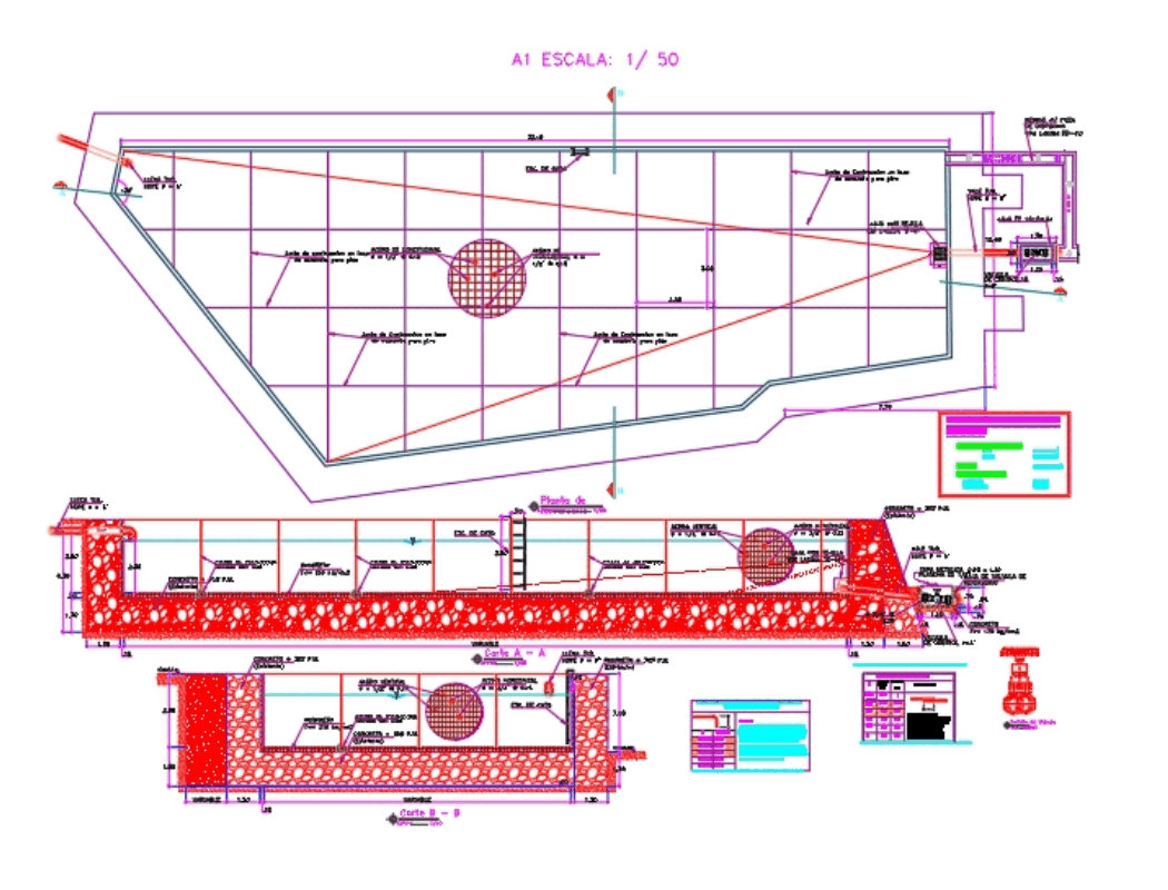 Reservorio en AutoCAD | Descargar CAD (1.89 MB) | Bibliocad