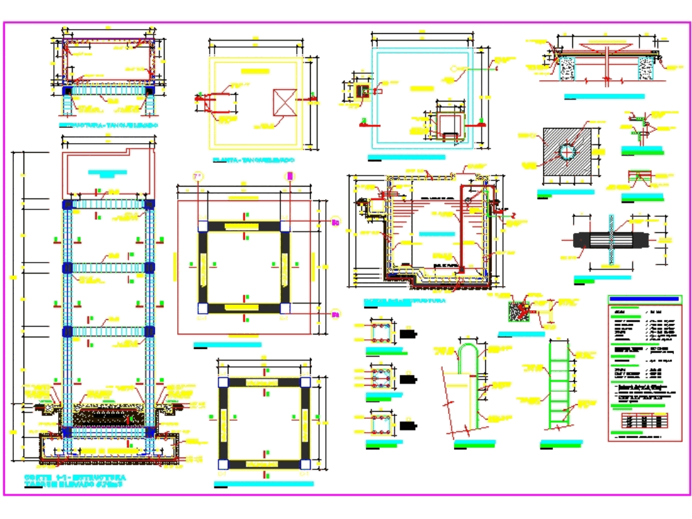 Tanque elevado y cisterna en AutoCAD | Descargar CAD (198.67 KB) | Bibliocad