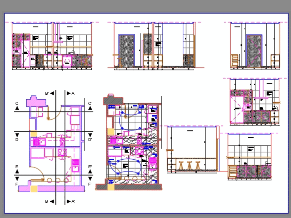 Kitchen in AutoCAD | CAD download (321.19 KB) | Bibliocad