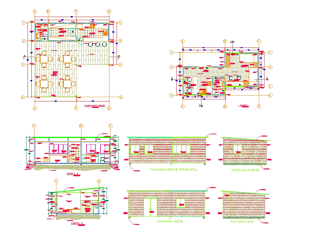 Casa de madera en AutoCAD | Descargar CAD (524.43 KB) | Bibliocad