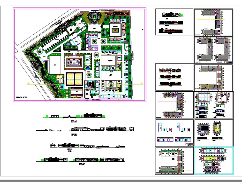 Educational institution in AutoCAD | CAD download (22.17 MB) | Bibliocad