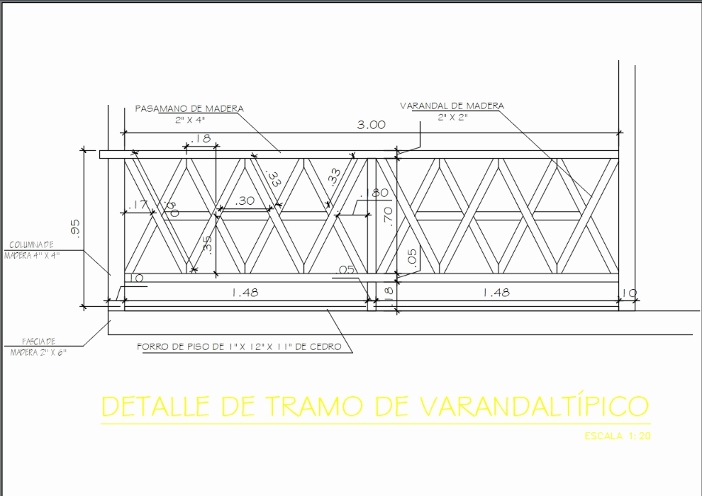 Detalle de baranda en AutoCAD | Descargar CAD gratis (119.11 KB ...
