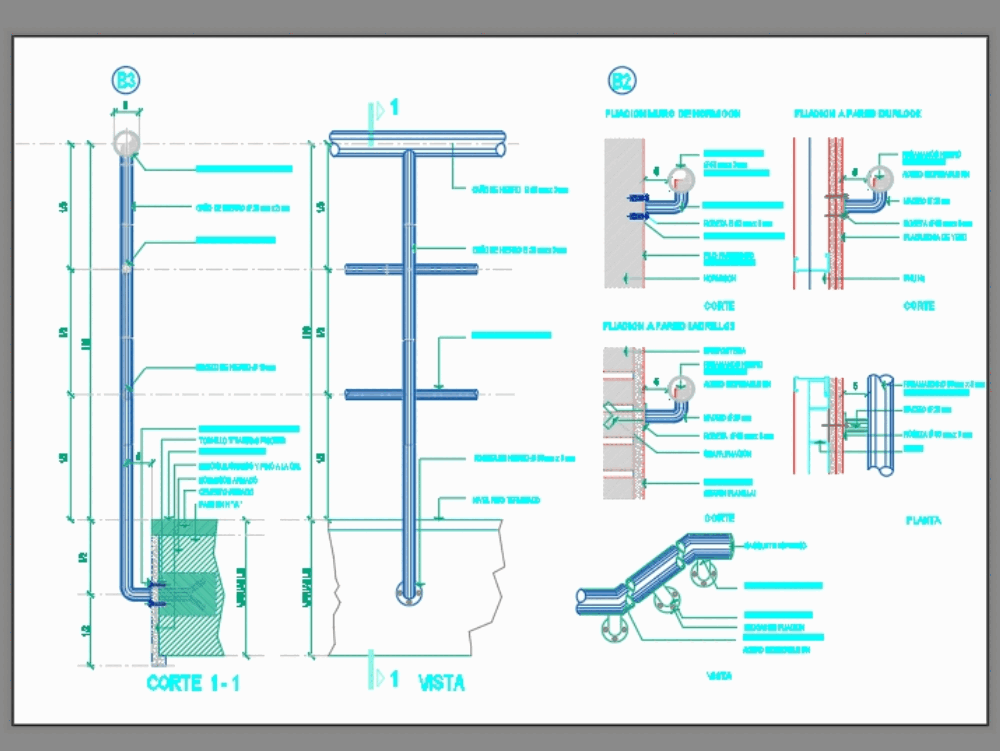 Balustrade dans AutoCAD | Téléchargement CAD (86.27 KB) | Bibliocad