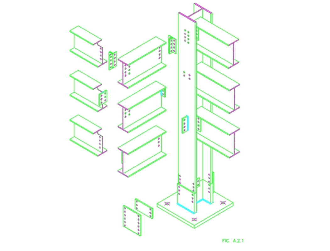 Isometrico de columna metalica en ZIP | CAD (91.17 KB) | Bibliocad