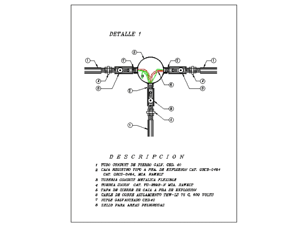 Detalla luminaria anti explosion en AutoCAD | CAD (33.07 KB) | Bibliocad