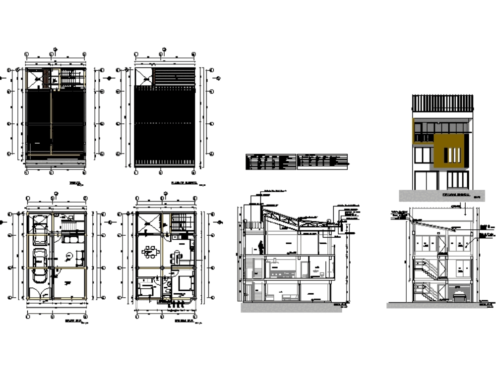 Maison unifamiliale dans AutoCAD | Téléchargement CAD (1.22 MB) | Bibliocad