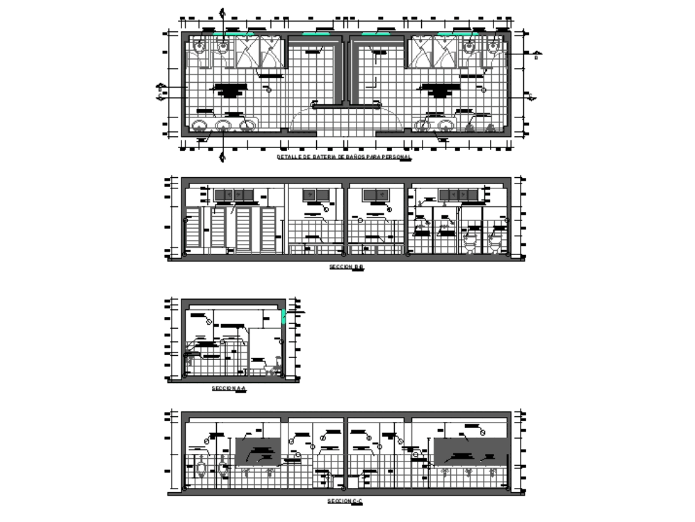 Bath battery in AutoCAD | Download CAD free (682.42 KB) | Bibliocad