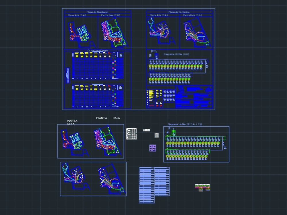Residential electrical installation in AutoCAD | CAD (2.17 MB) | Bibliocad