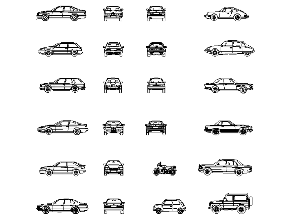 Autos en AutoCAD | Descargar CAD gratis (367.61 KB) | Bibliocad