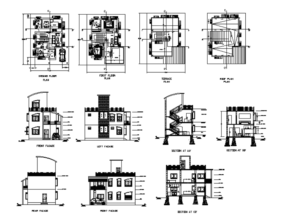 Vivienda con terraza accesible en AutoCAD | CAD (761.43 KB) | Bibliocad